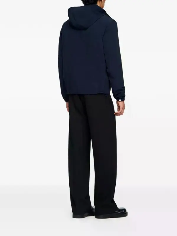 Sandro Zip-up Hooded Jacket With Drawstring Waist