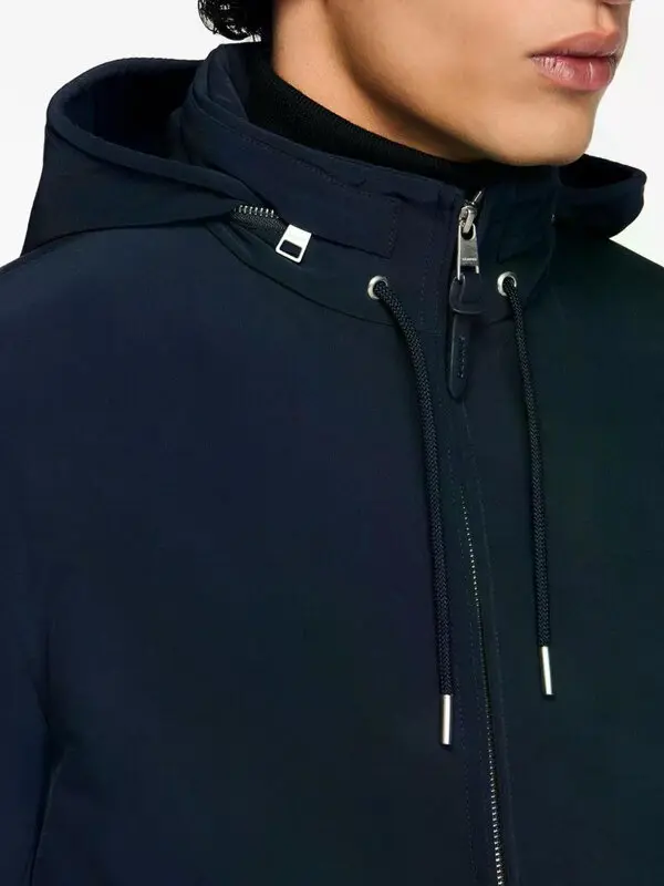 Sandro Zip-up Hooded Jacket With Drawstring Waist