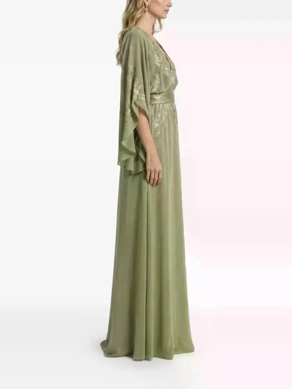 SAIID KOBEISY Embellished V-neck Gown