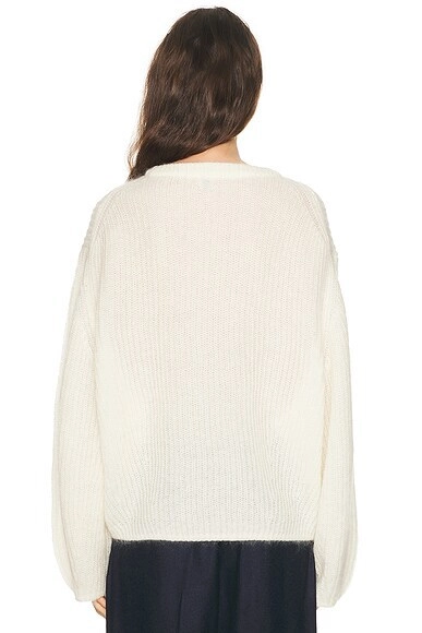 TOTEME Mohair Blend Rib Knit Sweater - Ecru