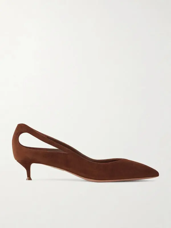 AQUAZZURA Sheeva 30 Cut-out Suede Pumps - Brown