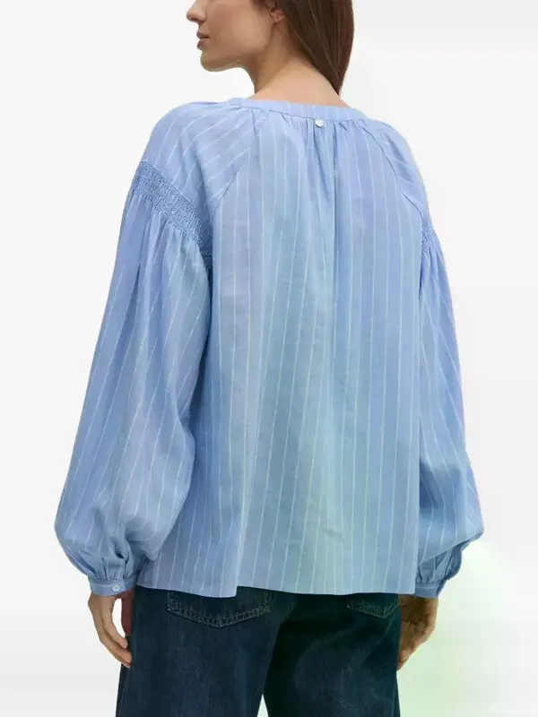 MOS MOSH Striped V-neck Blouse