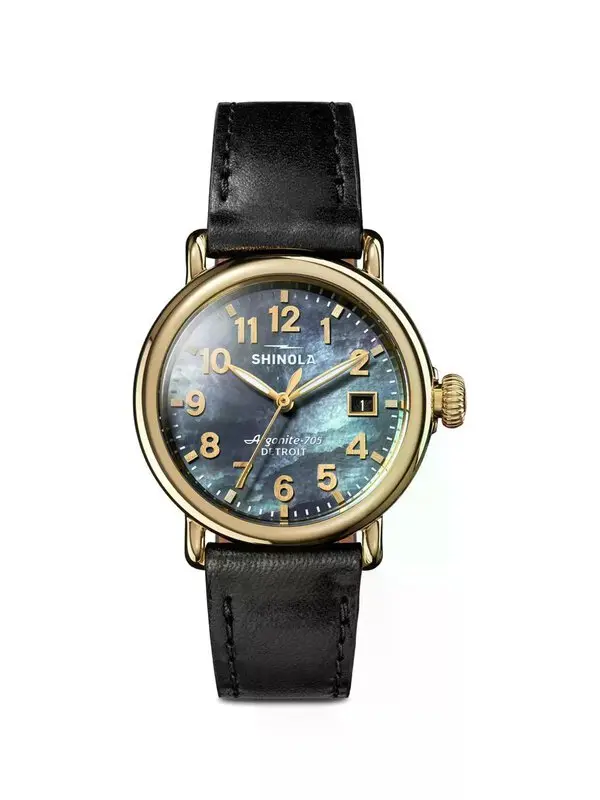 Shinola Runwell 36mm Watch With Dial And Date Window - Grey