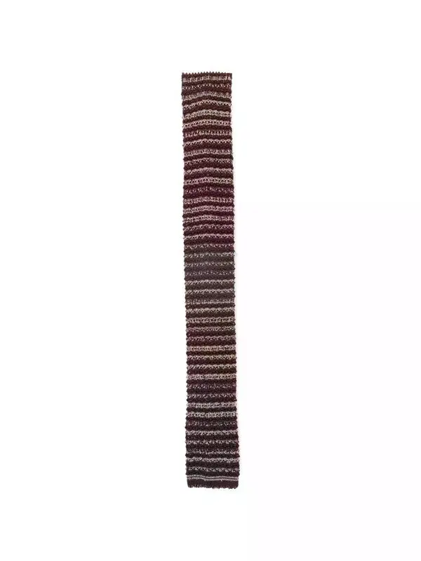 ALYSI Knitted Striped Tie - Red