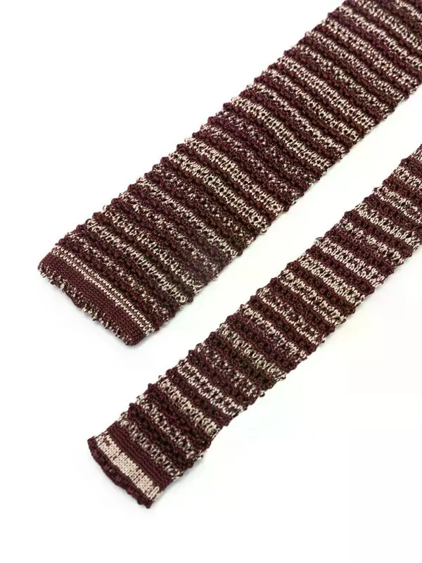 ALYSI Knitted Striped Tie