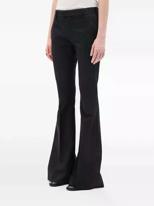 ANN DEMEULEMEESTER Cotton Flared Hem Trousers