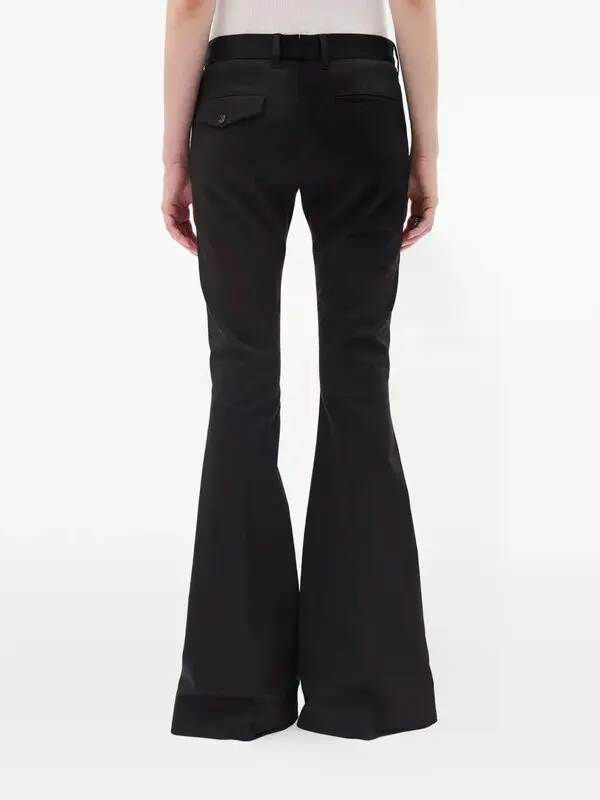 ANN DEMEULEMEESTER Cotton Flared Hem Trousers