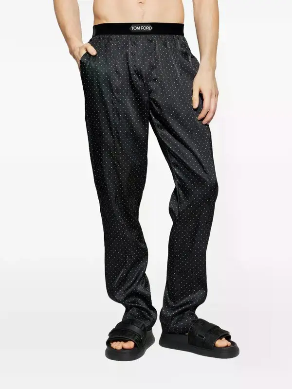 TOM FORD Polka-dot Pajama Bottoms - Black