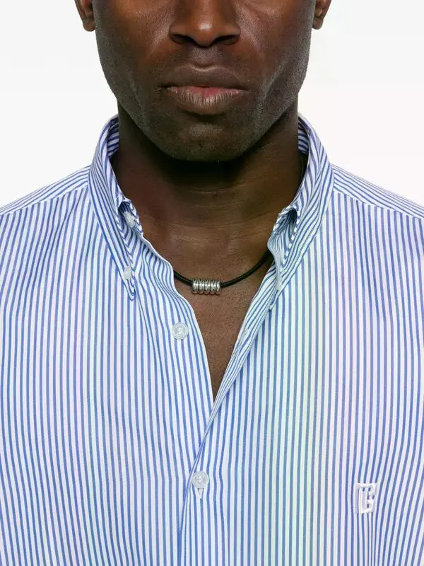 Balmain Striped-pattern Shirt - Blue