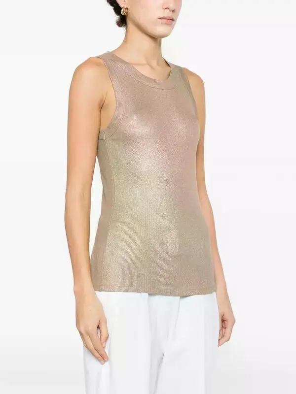 Majestic Filatures Glitter Ribbed Knit Sleeveless Top