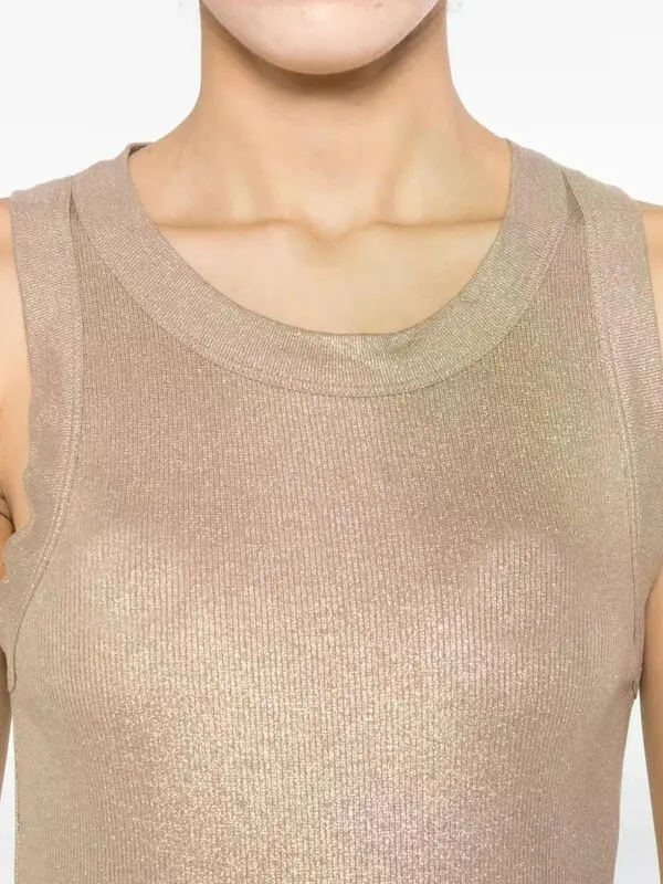 Majestic Filatures Glitter Ribbed Knit Sleeveless Top