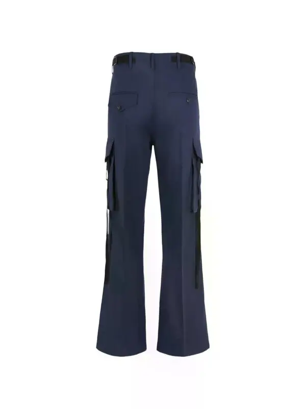 SETCHU Belt-loops Flared Cargo Trousers