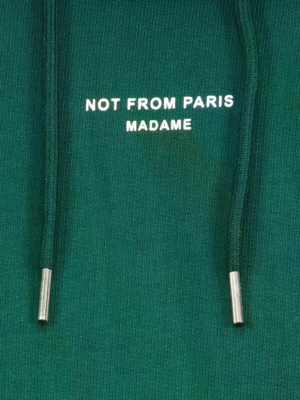 Drole De Monsieur Slogan Detail Hoodie - Green