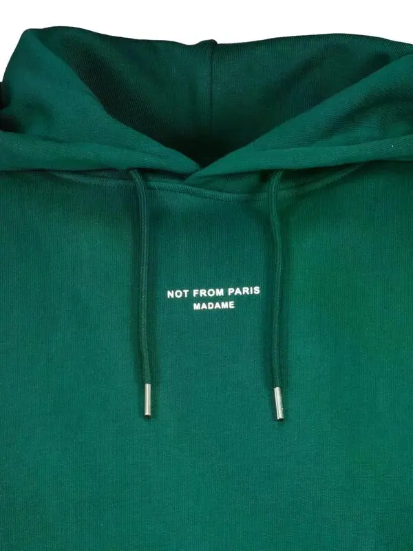 Drole De Monsieur Slogan Detail Hoodie - Green