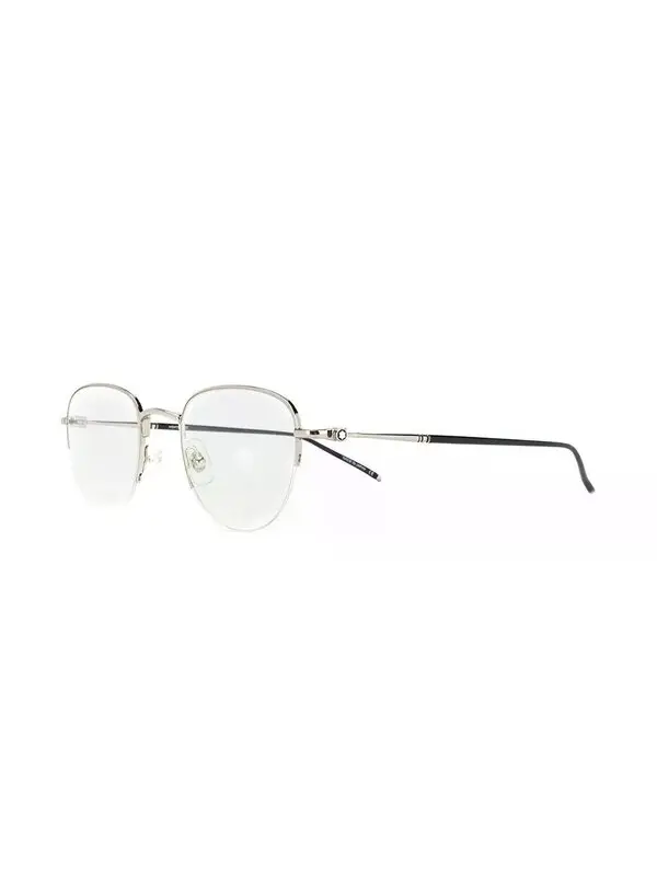 Montblanc Toned Metal Round Frame Glasses