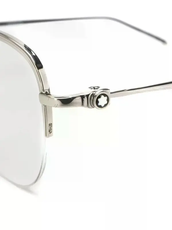 Montblanc Toned Metal Round Frame Glasses