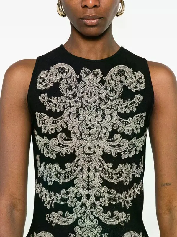 Alexander McQueen Sleeveless Jacquard Mini Dress