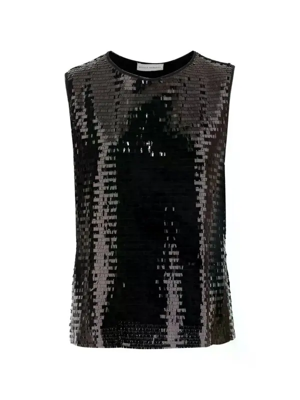 NICCOLO PASQUALETTI Sequin Embellished Sleeveless Blouse - Black