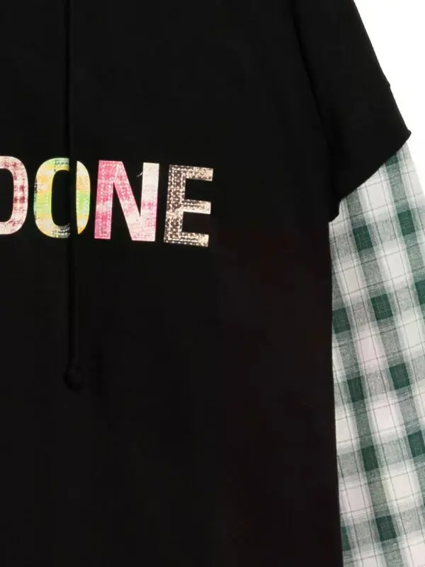 We11Done Logo-embossed Checked Hoodie