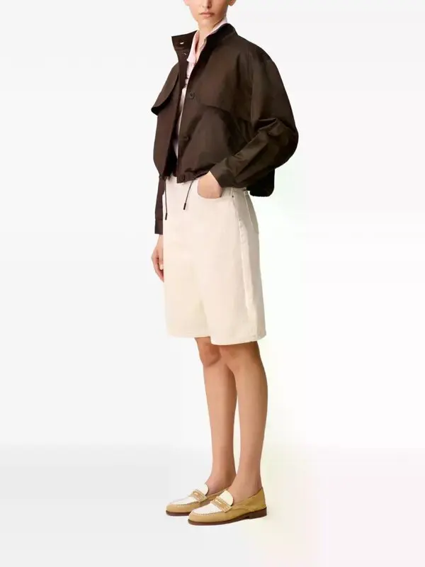 Claudie Pierlot High Neck Button-front Cotton Blend Jacket