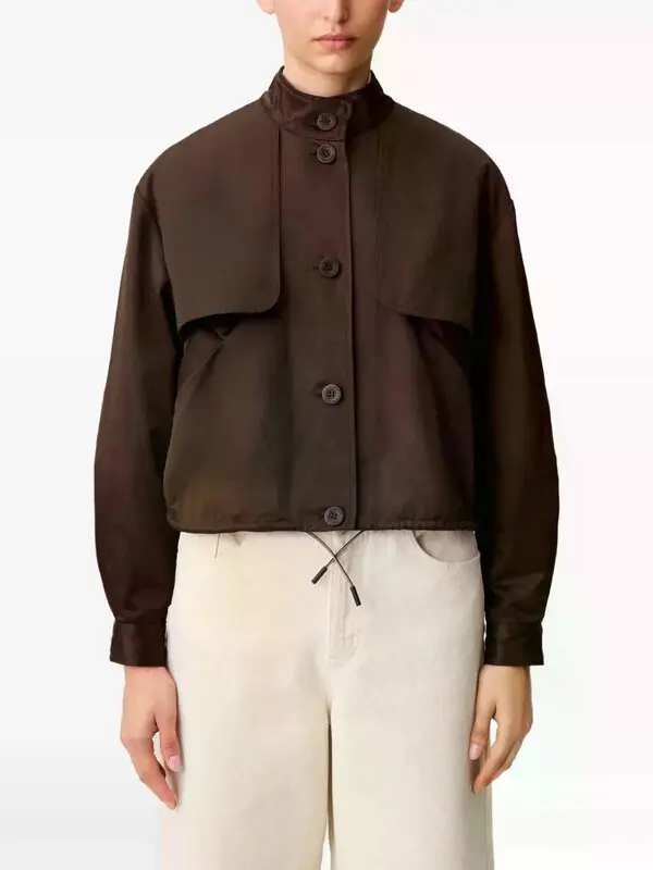 Claudie Pierlot High Neck Button-front Cotton Blend Jacket