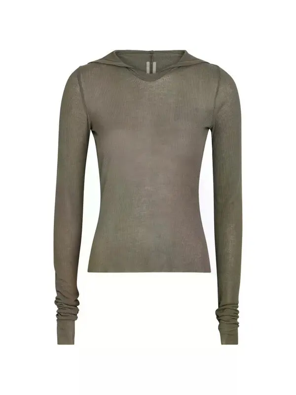 Rick Owens Ribbed Knit Hoodie - Grey