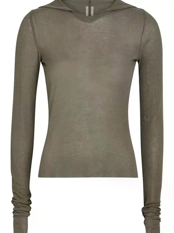 Rick Owens Ribbed Knit Hoodie
