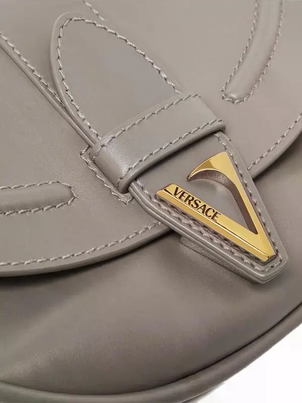 Versace Virtus Logo-plaque Shoulder Bag - Grey