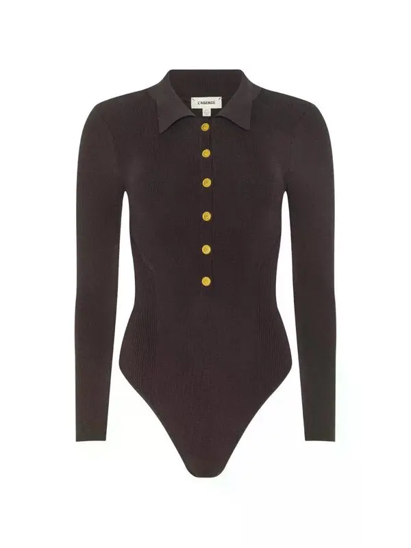 L'Agence Buttoned Polo Top