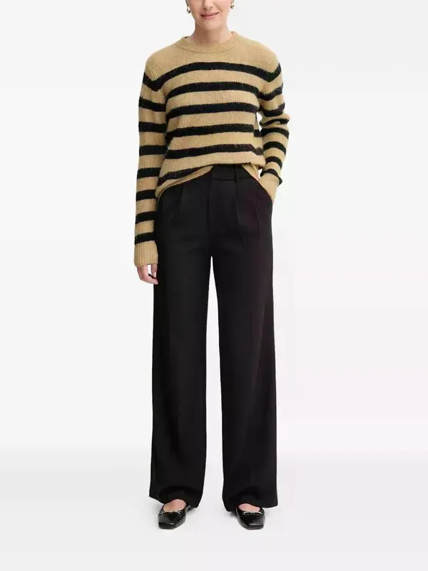 MOS MOSH Thora Striped Crew-neck Sweater - Neutrals