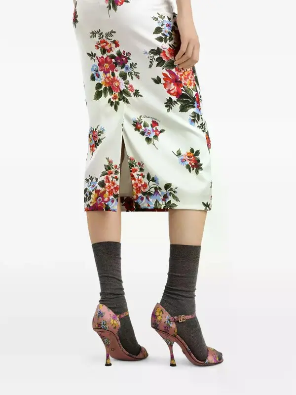 Dolce & Gabbana Floral-print Split Midi Dress