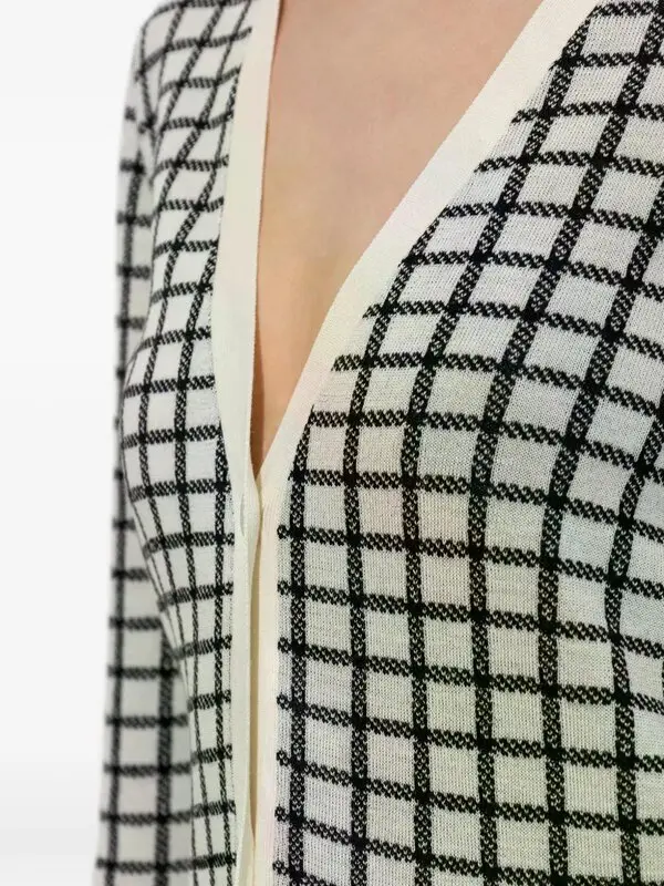 Marni Checked V-neck Cardigan