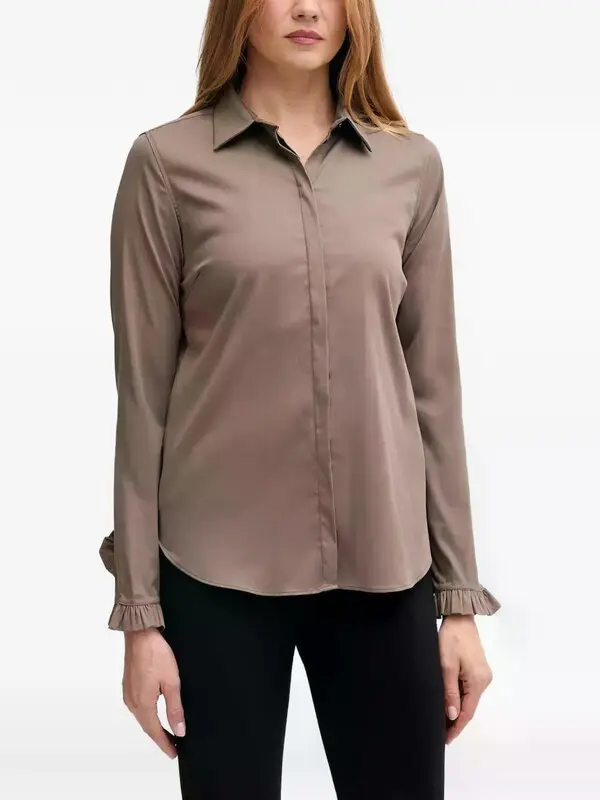 MOS MOSH Mattie Ruffled Cuff Shirt - Brown