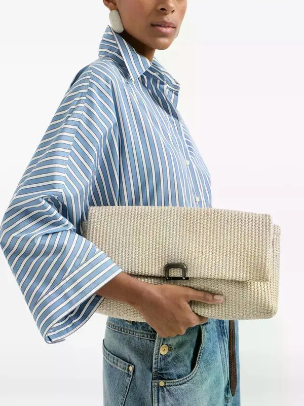 Brunello Cucinelli Sartorial Clutch Bag In Techno Raffia