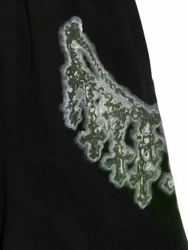 We11Done Necklace Print Shorts - Black
