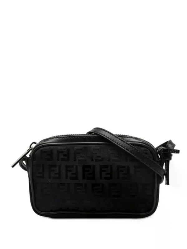 Fendi Mini Zucchino Canvas Zip Crossbody Bag