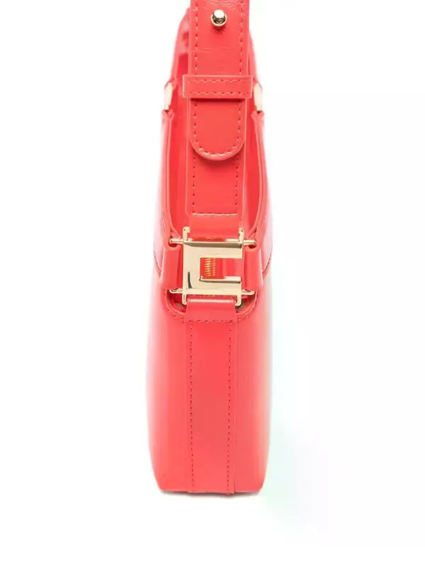 Elisabetta Franchi Naplak Hardware Leather Satchel - Red