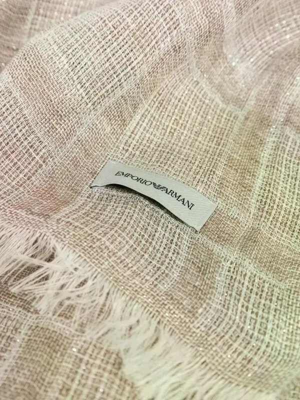 Emporio Armani Fringed Checked Scarf