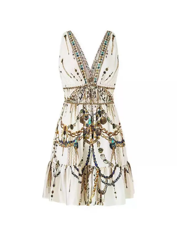 Camilla Crystal Embellishment Mini Dress