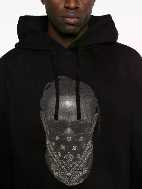 IH NOM UH NIT Graphic Print Drawstring Hoodie - Black