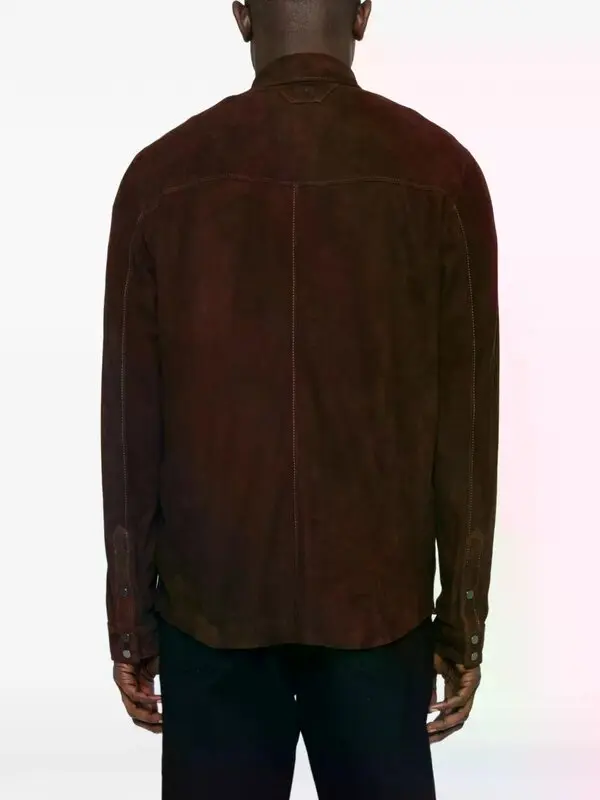 SALVATORE SANTORO Dark Suede Patch Pocket Shirt