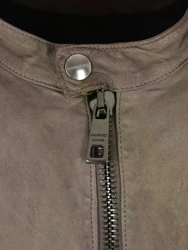 GIORGIO BRATO Zip Lamb Leather Jacket