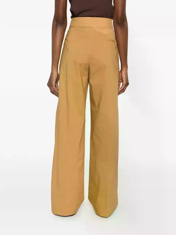 FORTE_FORTE Amber Light-brown Pleated Wide-leg Trousers