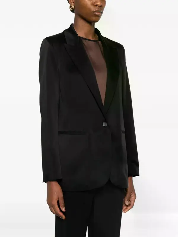 FORTE_FORTE Single-breasted Notched Jacket - Black