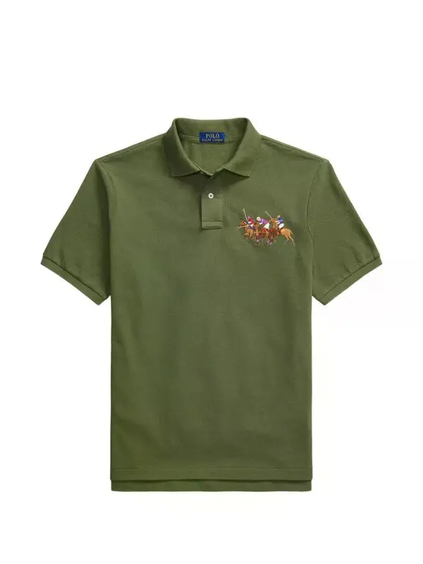 Polo Ralph Lauren Embroidered Triple-pony Polo Shirt - Green