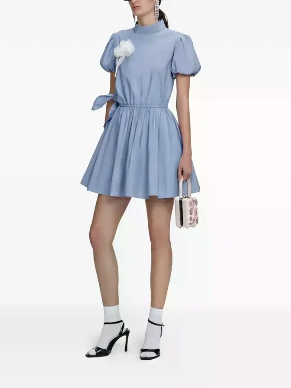 SELF-PORTRAIT Puff-sleeve Mini Dress - Blue