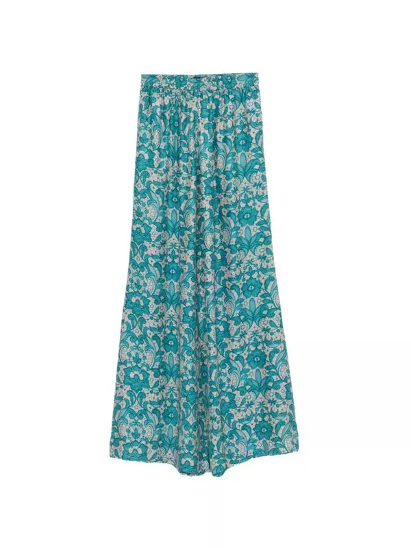 GIANLUCA CAPANNOLO Antonia Floral Palazzo Pants - Blue