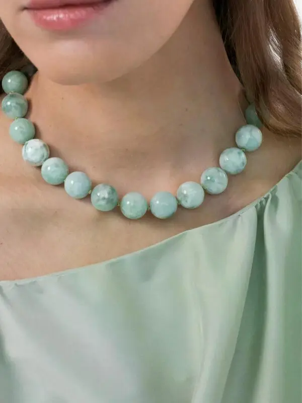 JENNIFER BEHR Louisa Jade Beaded Necklace - Green