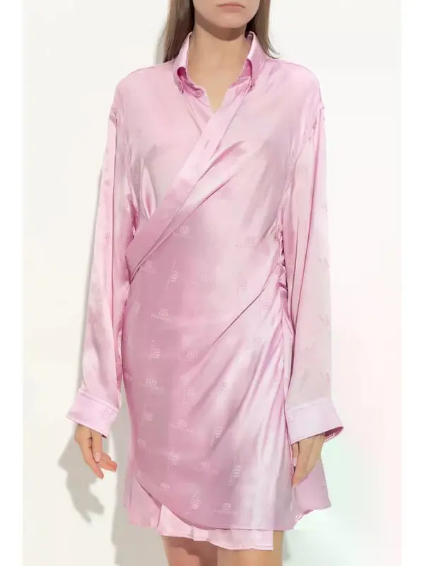 Balenciaga Monogram-jacquard Shirt Dress