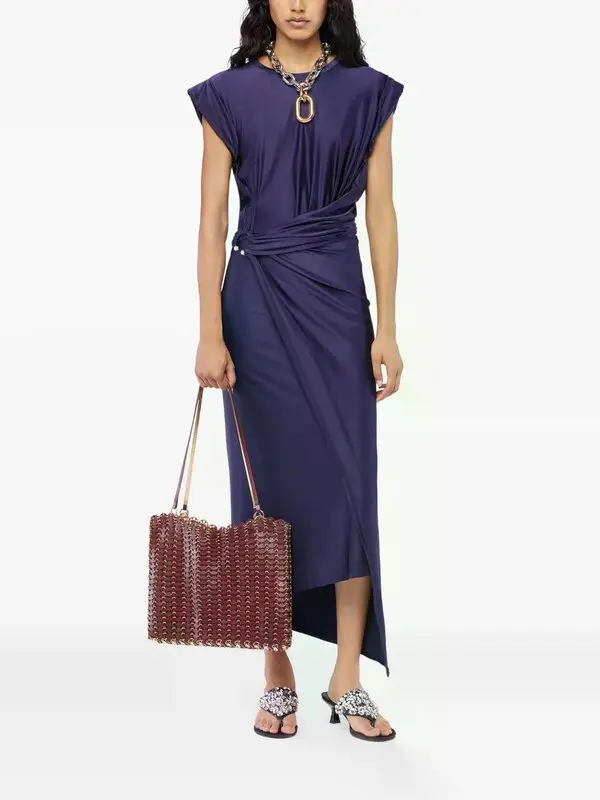 Rabanne Midi Dress With Piercing Detail - Blue